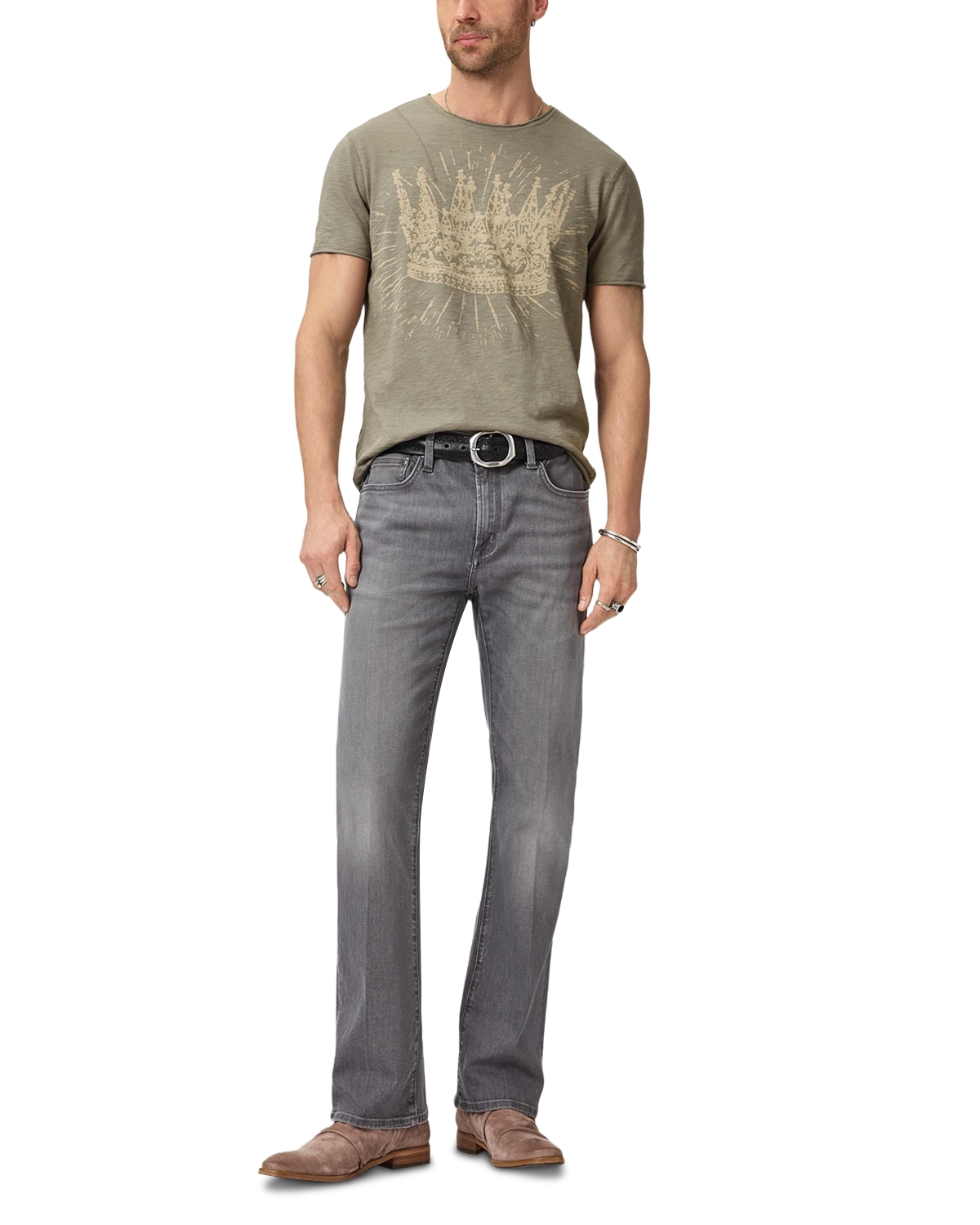 JOHN VARVATOS raw edge shoulder detail tee
